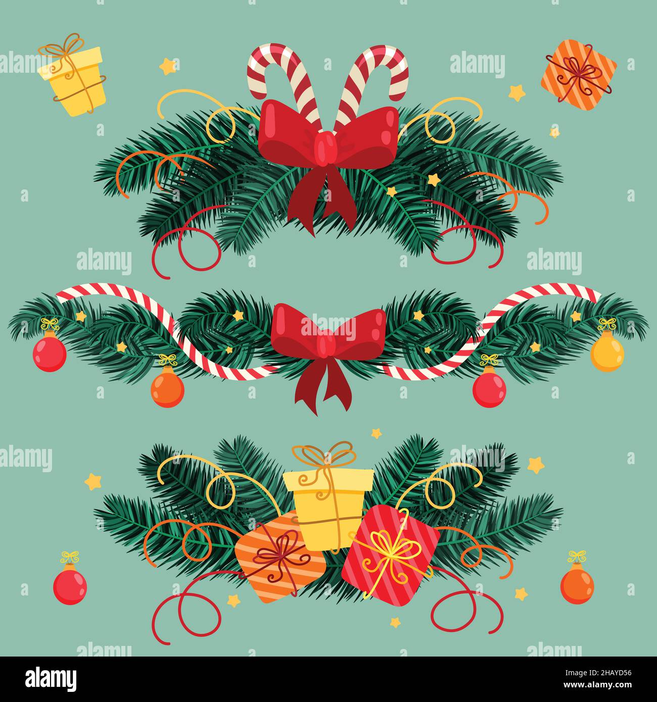 hand drawn christmas decoration vector design illustration Stock Vector ...