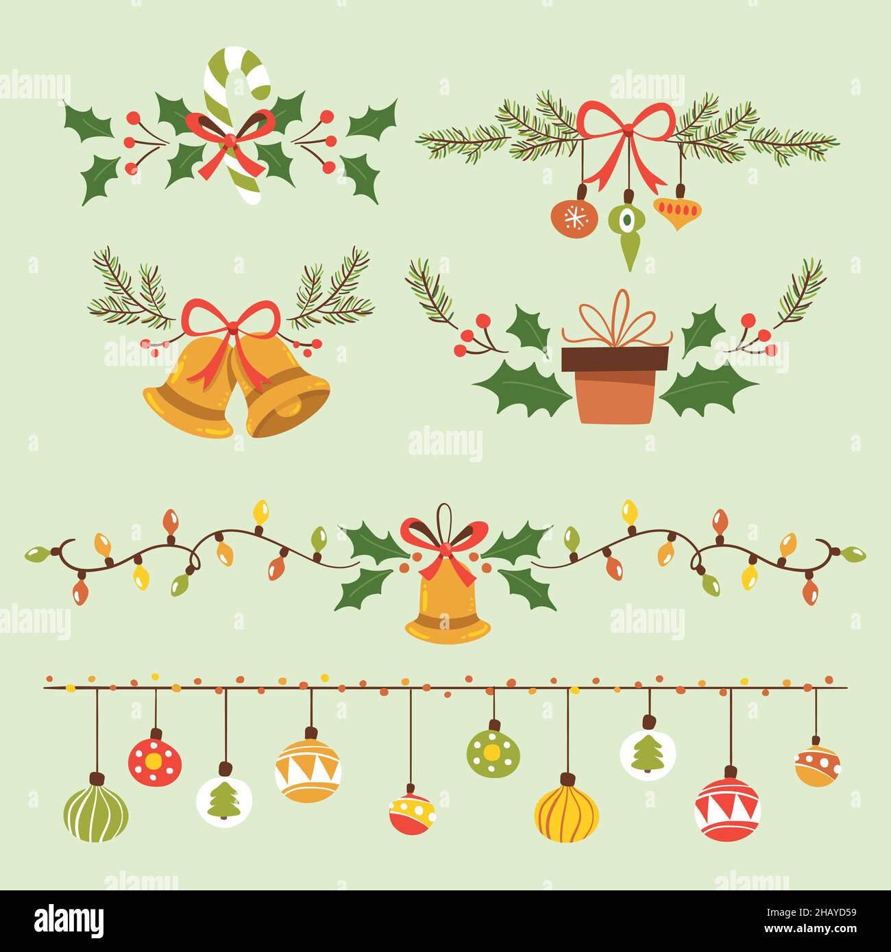 hand drawn christmas decoration vector design illustration Stock Vector ...