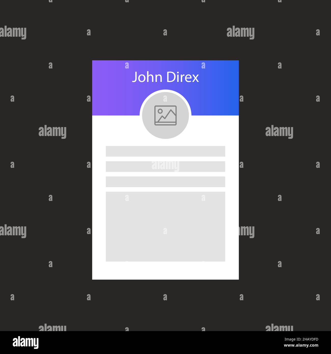 The user profile card for the website. Web interface template. User ...