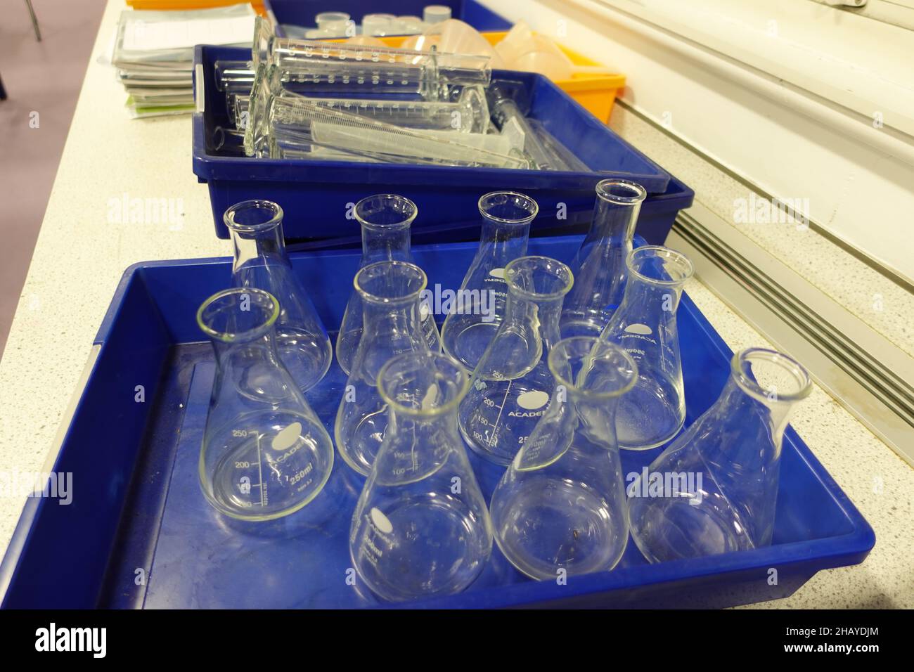 Science lab with shelves and equipment for chemical and biological ...