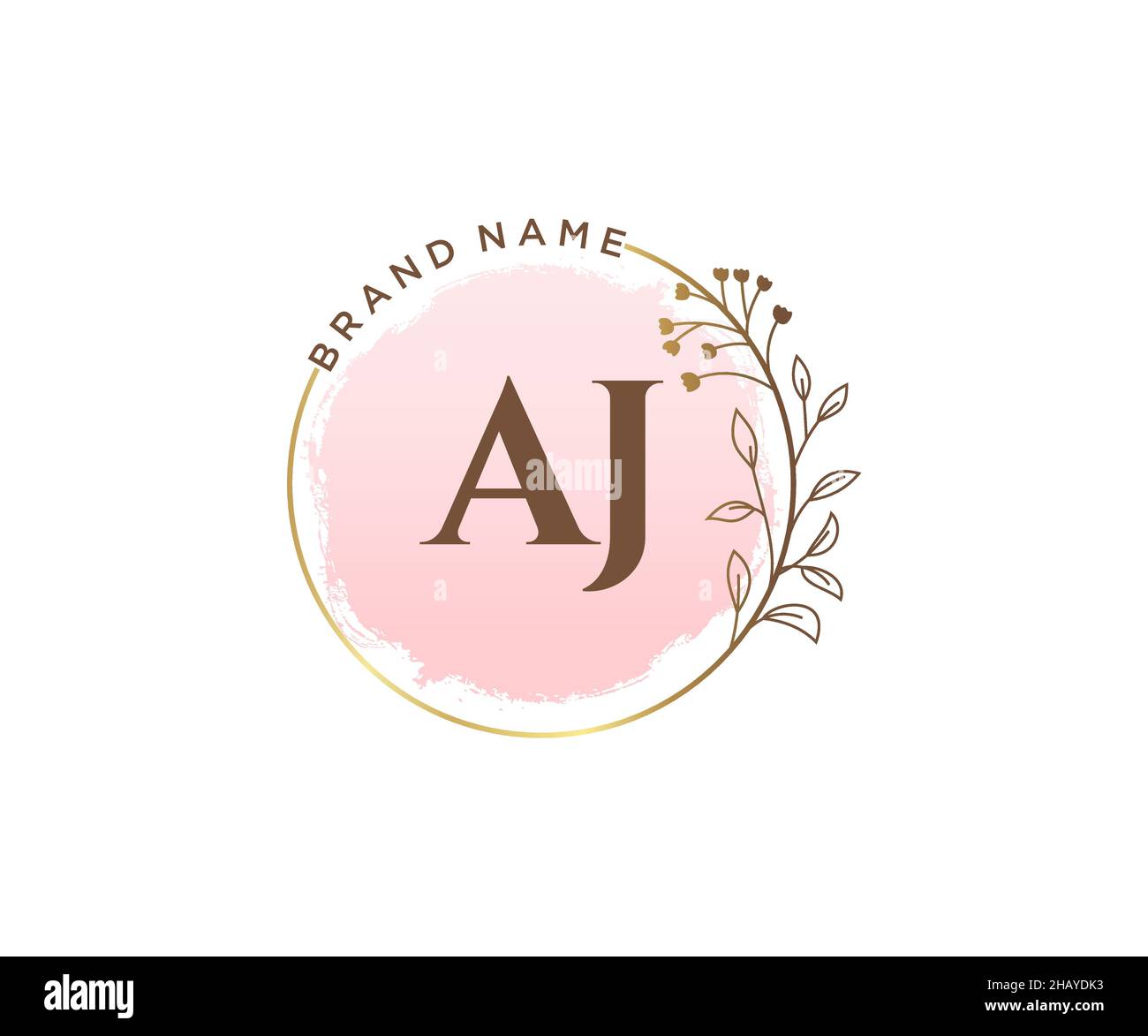 AJ feminine logo. Usable for Nature, Salon, Spa, Cosmetic and Beauty ...