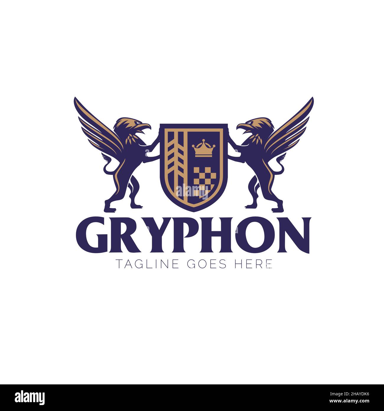 Gryphon crest logo. emblem style vector. can be used for company or ...