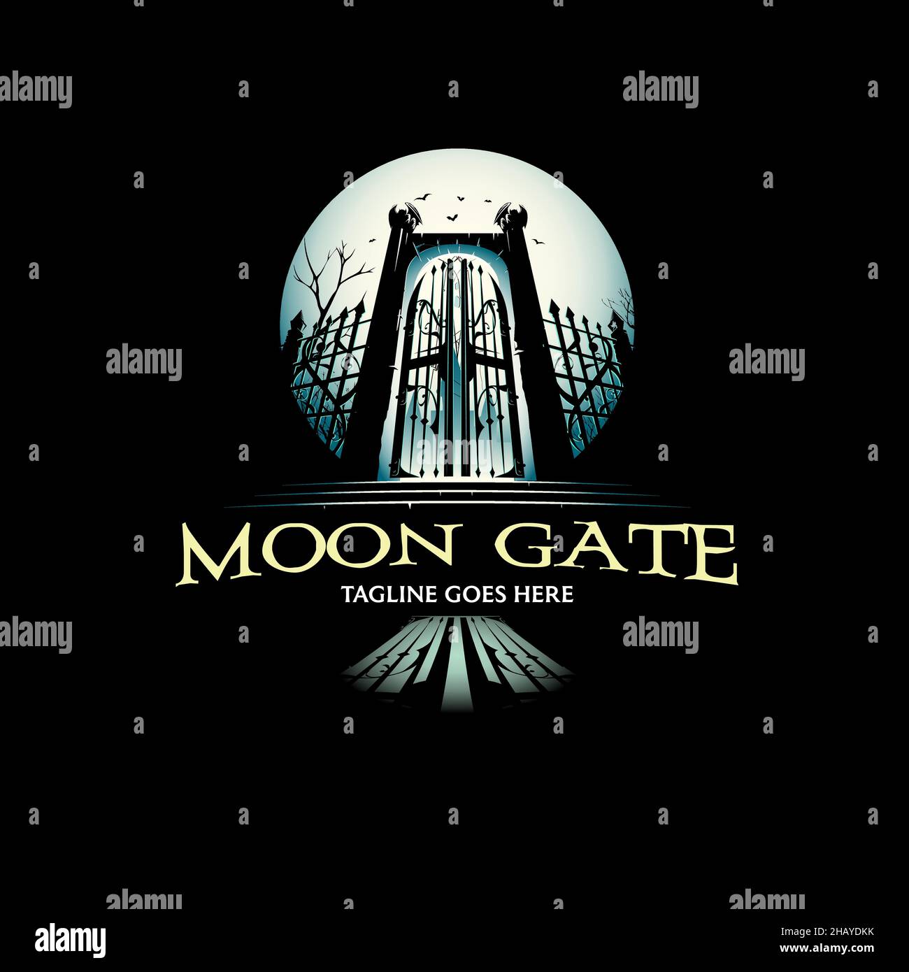 Moon Gate vector illustration. can be used as poster, logo, t-shirt ...