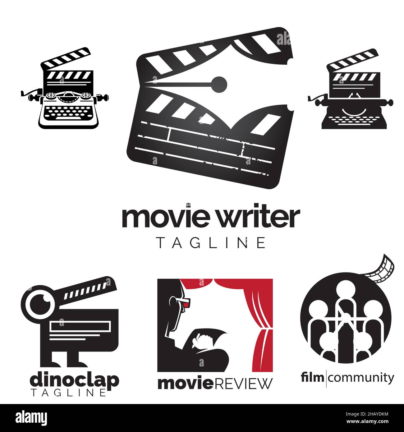 Movie theme logo icon set. vector Stock Vector Image & Art - Alamy