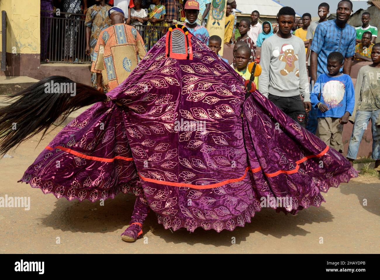 Ota, Nigeria, 15th Dec. 2021 Masquerade performs during the annual ...