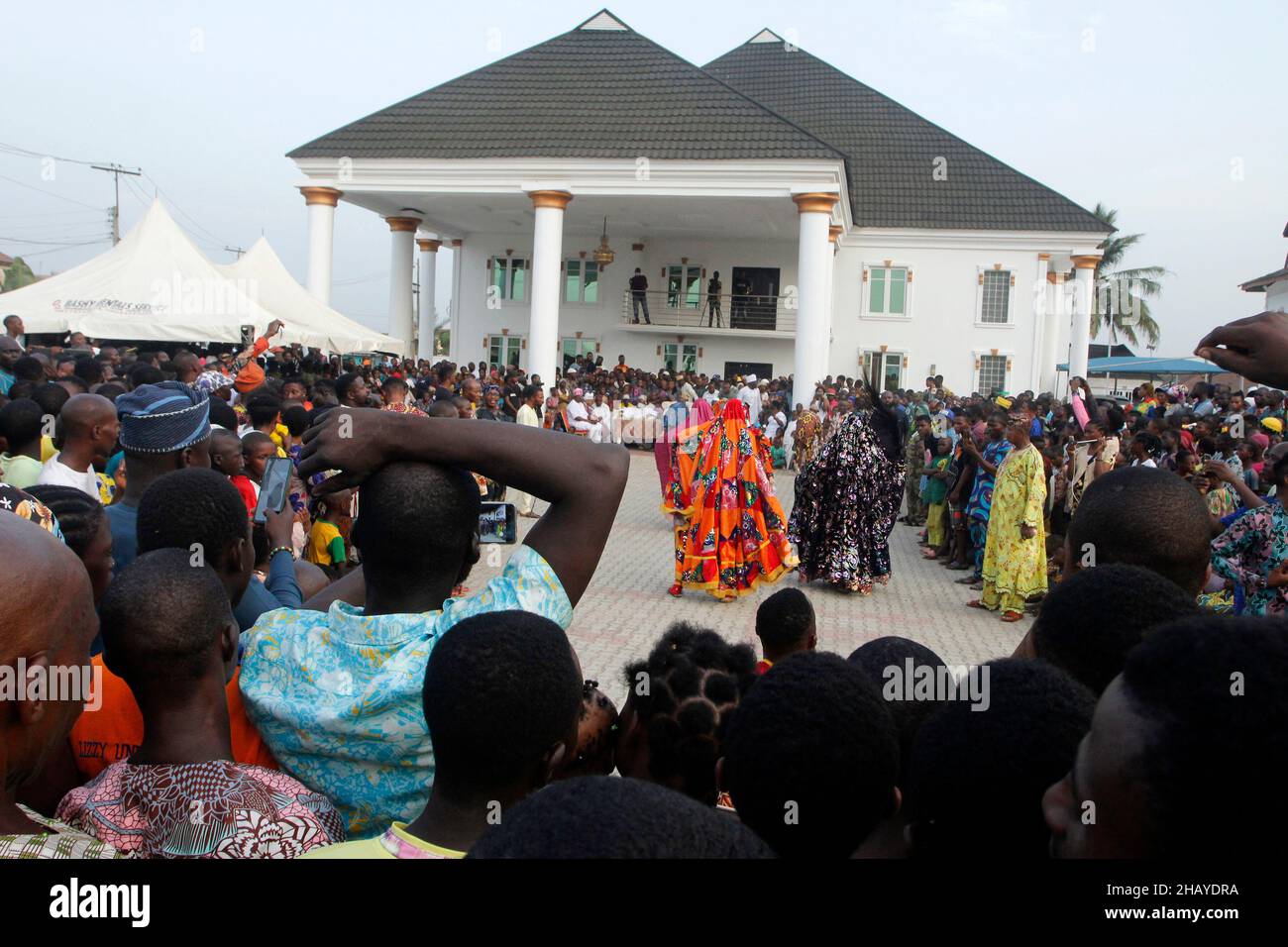 Ota, Nigeria, 15th Dec. 2021 Masquerades perform during the annual ...