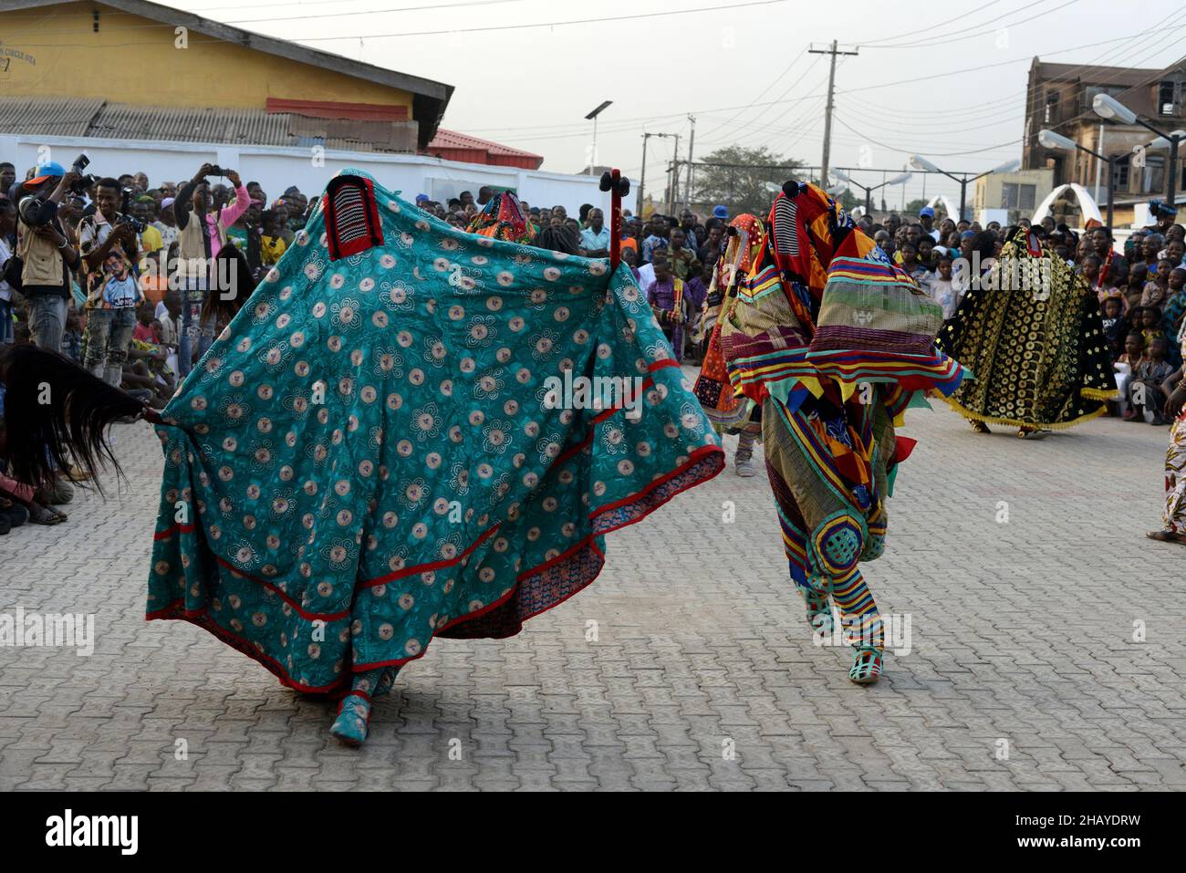 Ota, Nigeria, 15th Dec. 2021 Masquerades perform during the annual ...