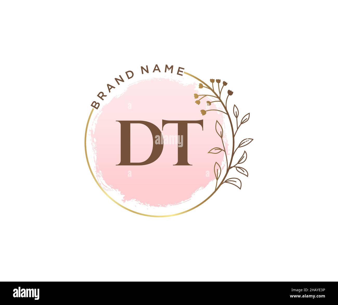 DT feminine logo. Usable for Nature, Salon, Spa, Cosmetic and Beauty ...