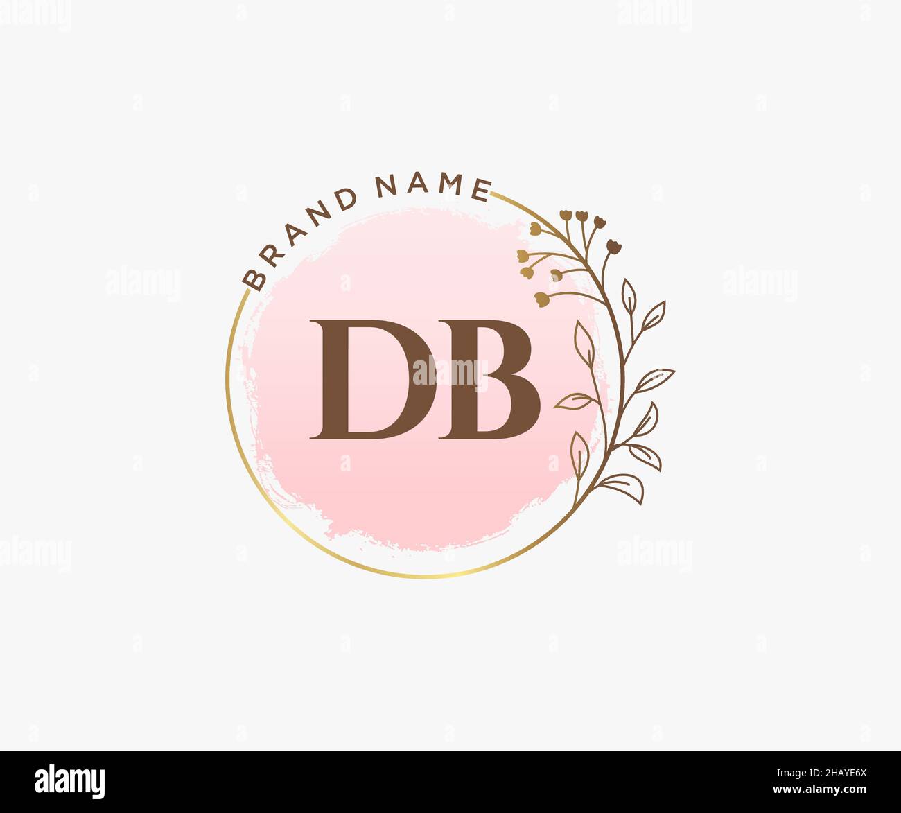 DB feminine logo. Usable for Nature, Salon, Spa, Cosmetic and Beauty ...