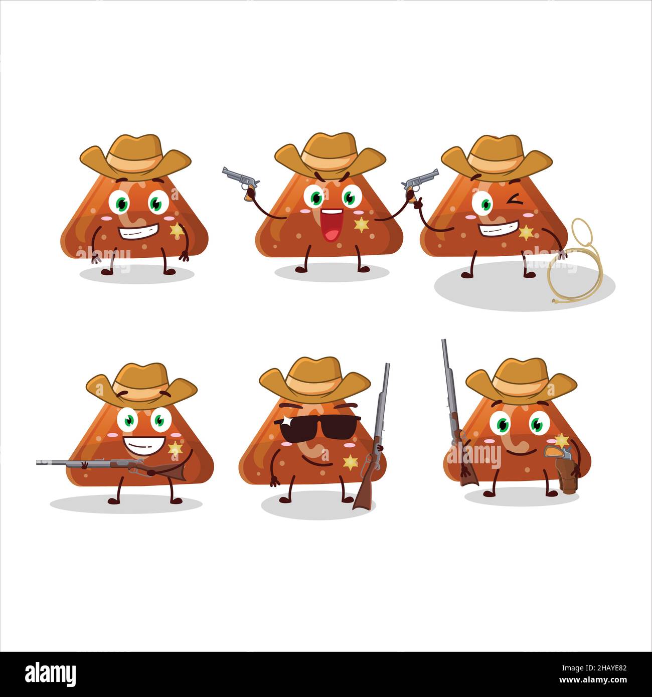 Cool cowboy orange gummy candy C cartoon character with a cute hat ...