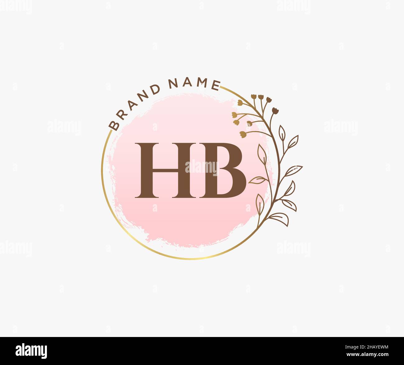 HB feminine logo. Usable for Nature, Salon, Spa, Cosmetic and Beauty ...