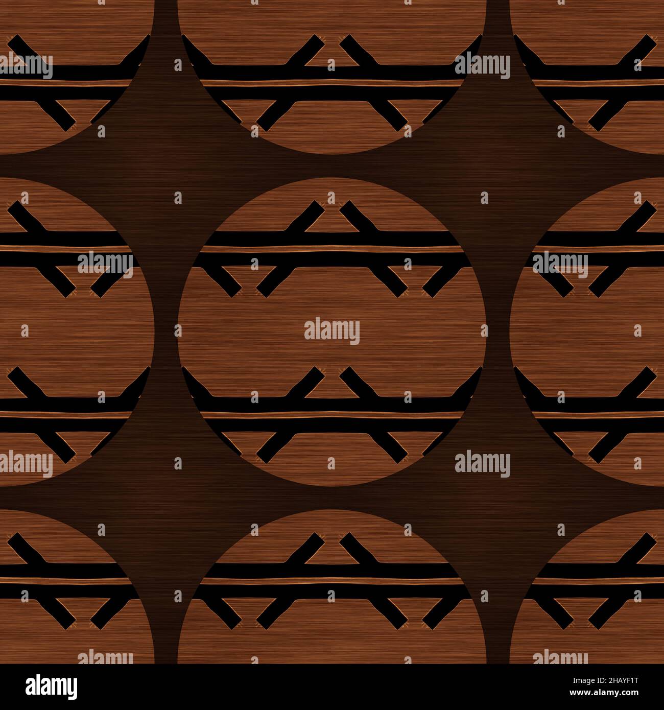 Brown wood effect decorative inlay texture. Seamless engraved oriental ...