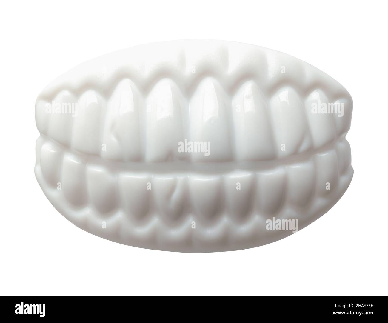 Plastic Costume Teeth Cut Out on White Stock Photo - Alamy