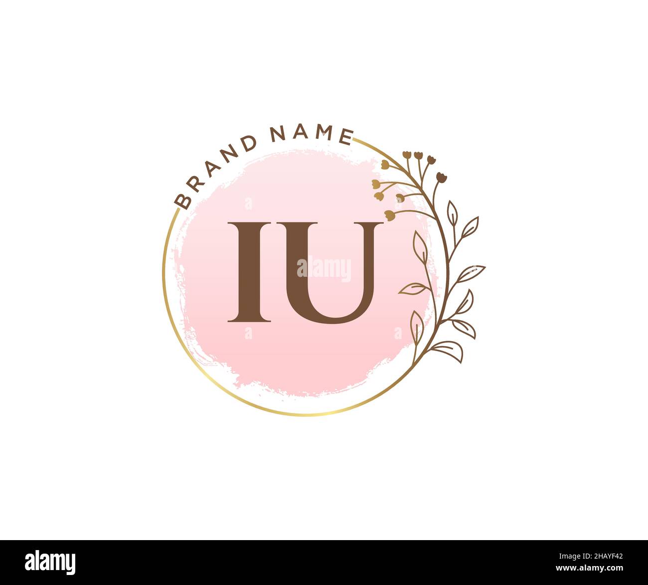 IU feminine logo. Usable for Nature, Salon, Spa, Cosmetic and Beauty ...