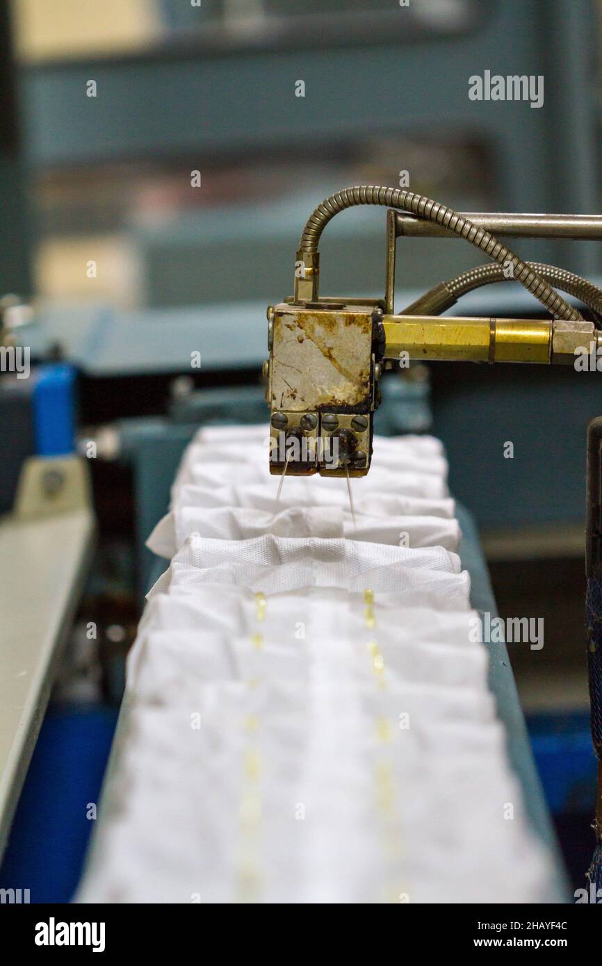 Production of independent springs for mattresses. Independent spring ...