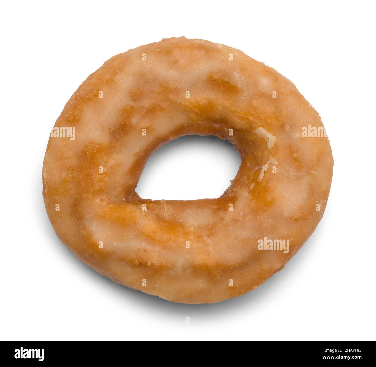 Single Glazed Pumpkin Doughnut Cut Out On White Stock Photo - Alamy