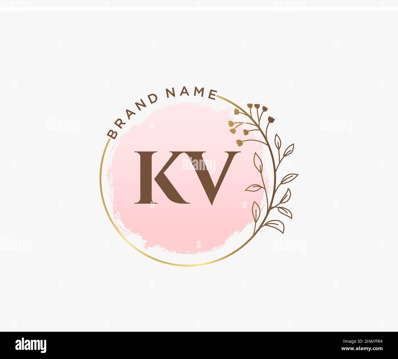 KV feminine logo. Usable for Nature, Salon, Spa, Cosmetic and Beauty ...