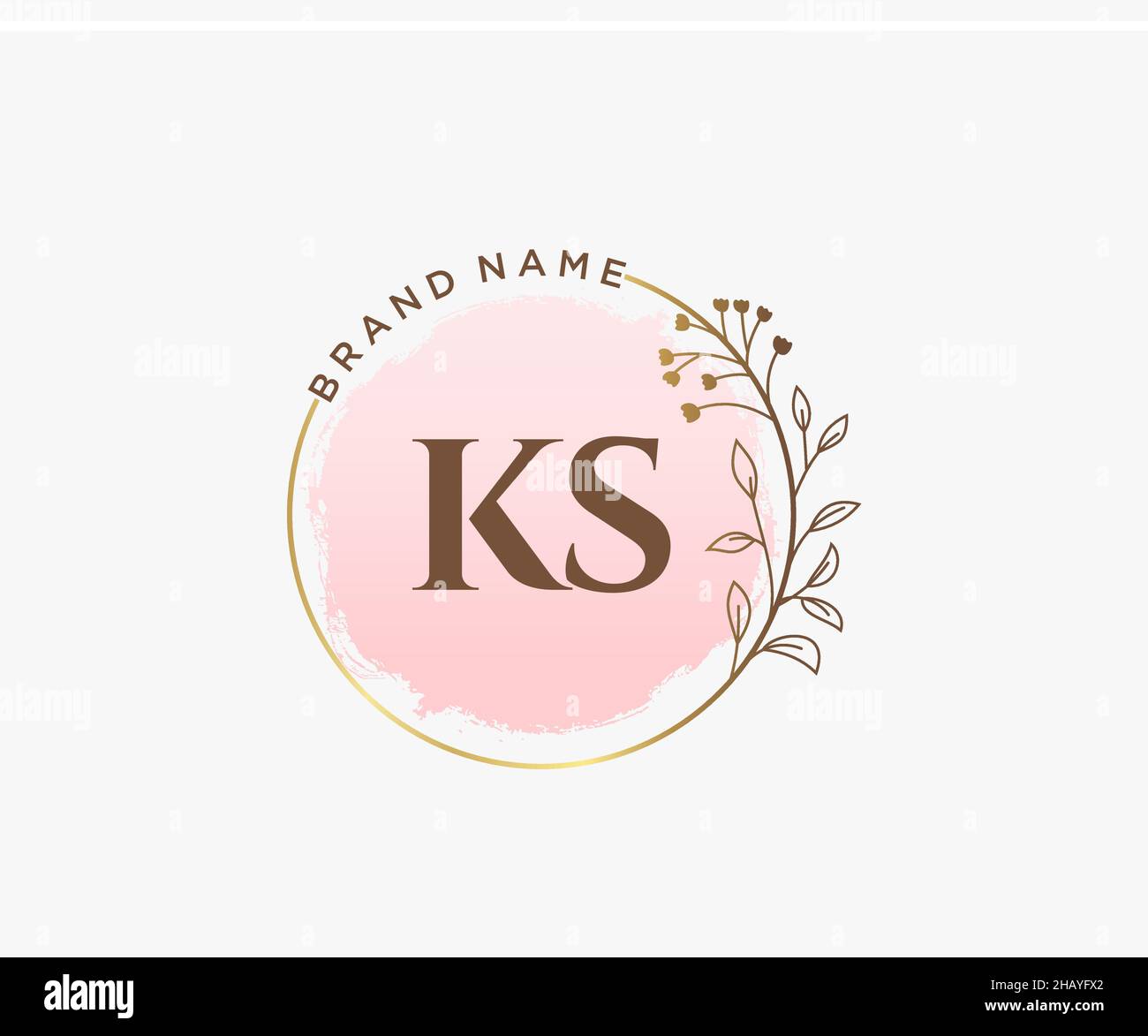 KS feminine logo. Usable for Nature, Salon, Spa, Cosmetic and Beauty ...