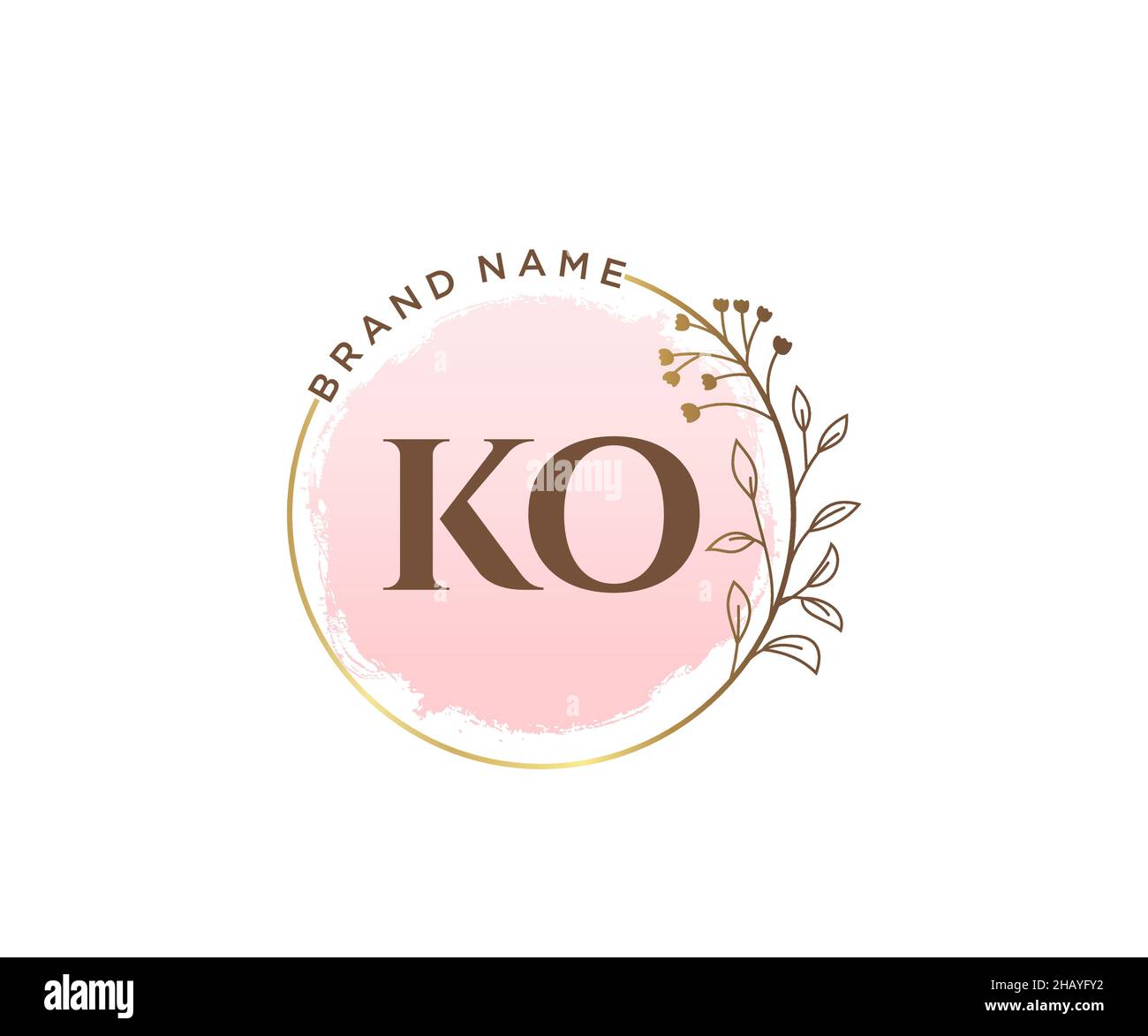 KO feminine logo. Usable for Nature, Salon, Spa, Cosmetic and Beauty ...