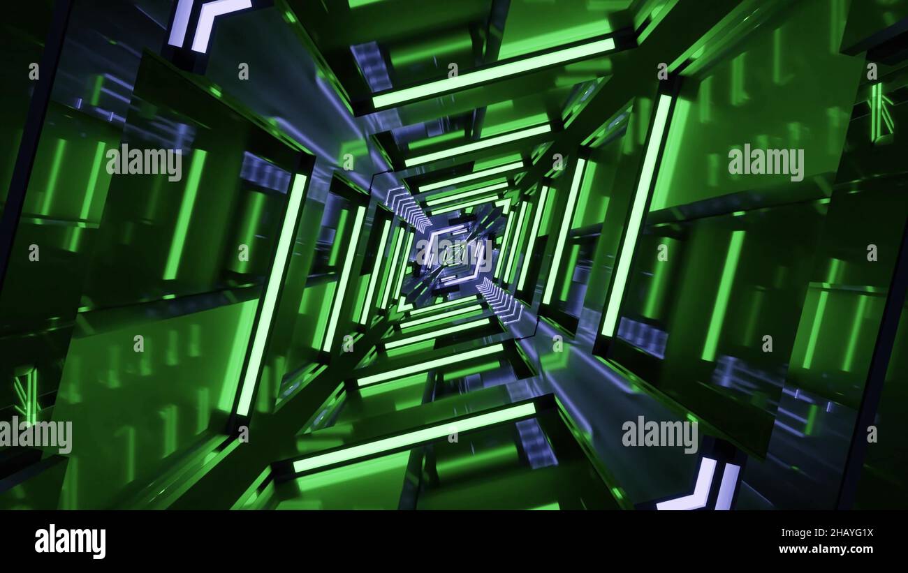 3D rendering of futuristic kaleidoscopic patterns background in vibrant ...