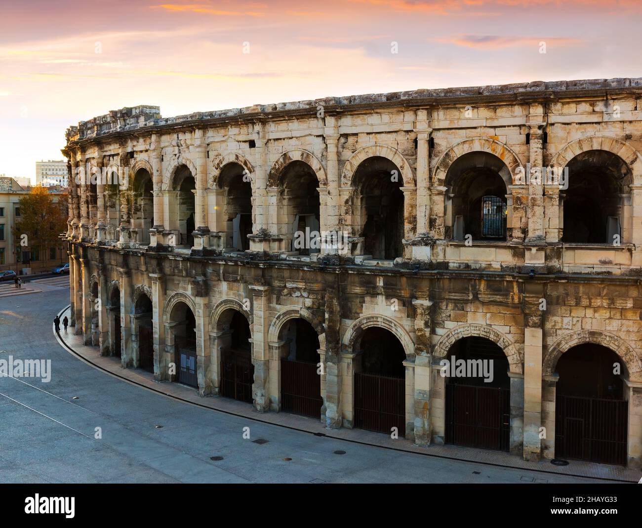 Exterior of Arena of Nimes, ancient Roman amphitheater Stock Photo - Alamy