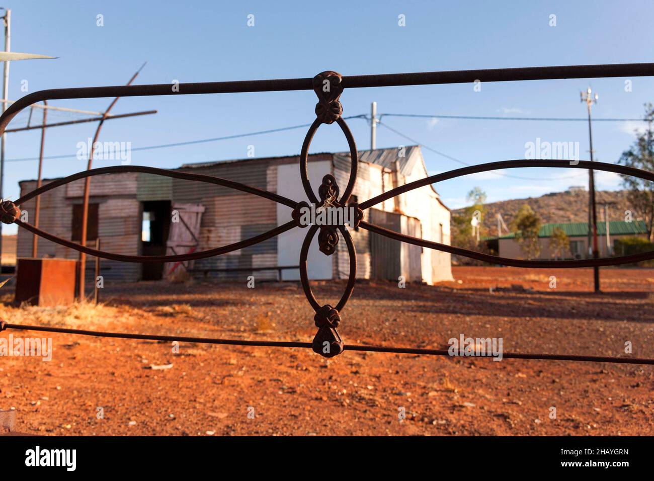 Corrugated iron house of the historical gold mining town Gwalia ...