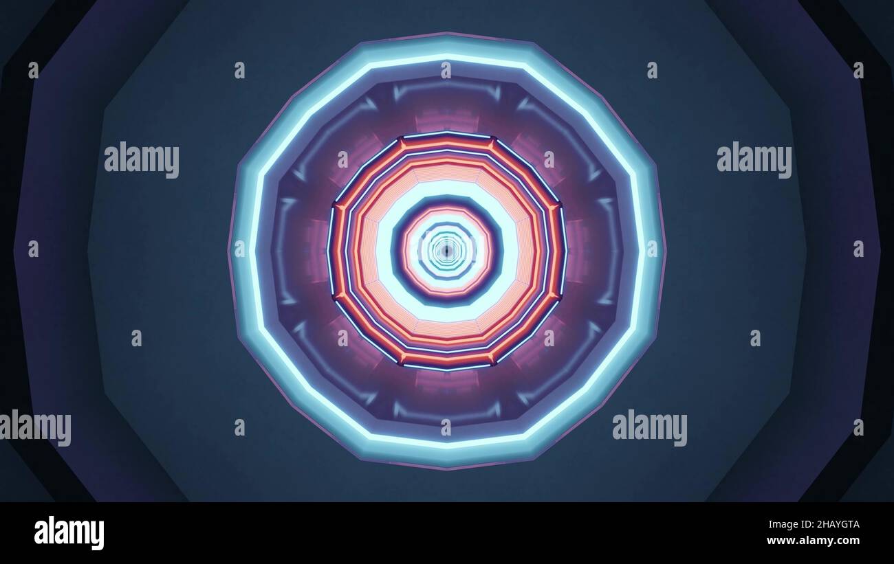 3D rendering of futuristic kaleidoscopic patterns background in vibrant ...