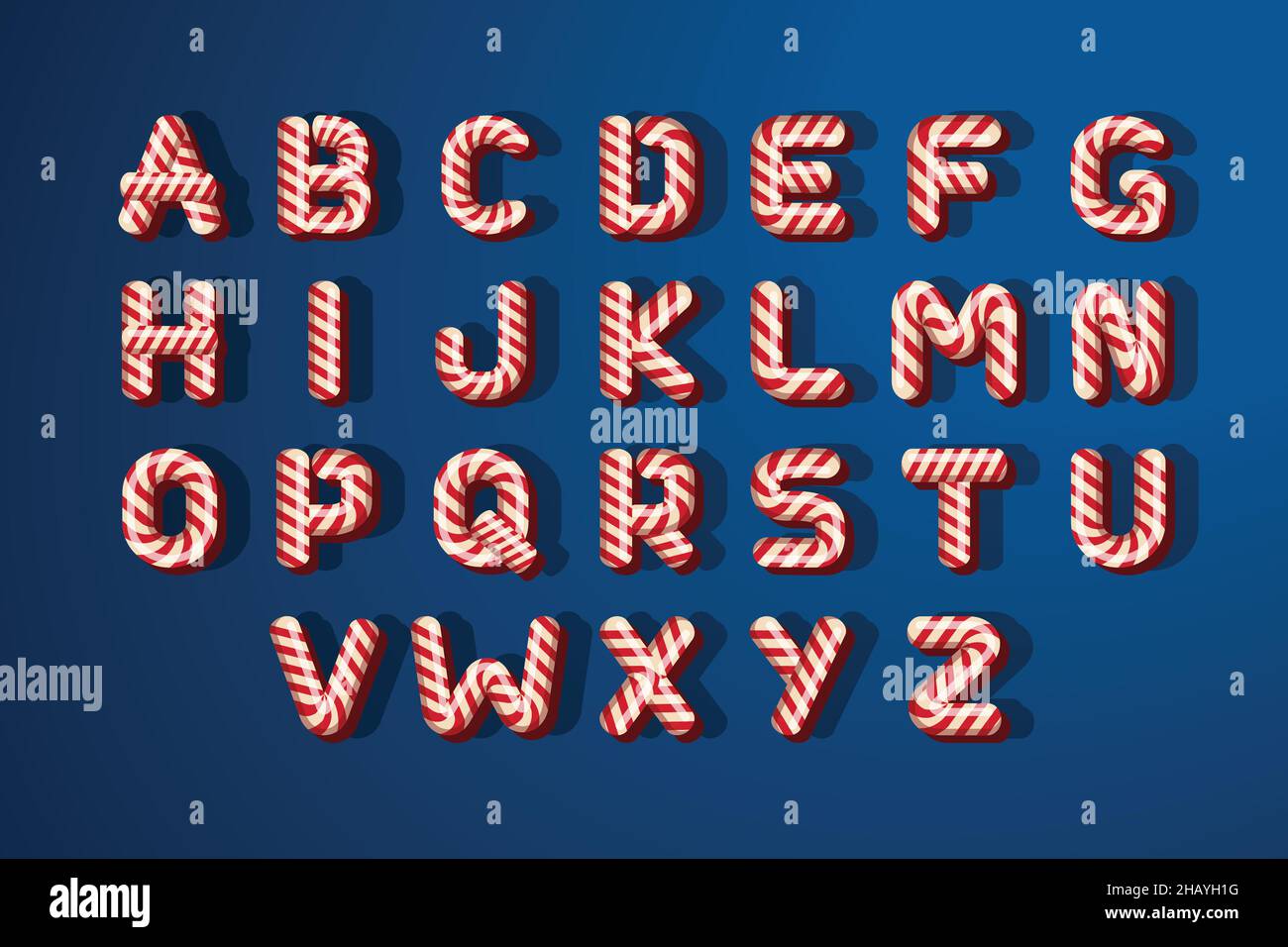 Candy cane alphabet Stock Vector Images - Alamy