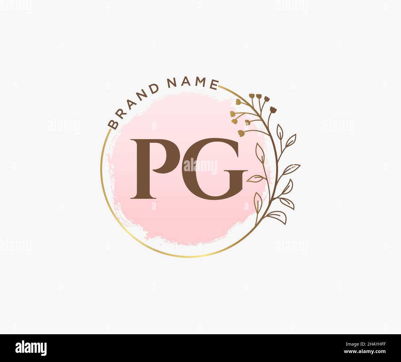 PG feminine logo. Usable for Nature, Salon, Spa, Cosmetic and Beauty ...
