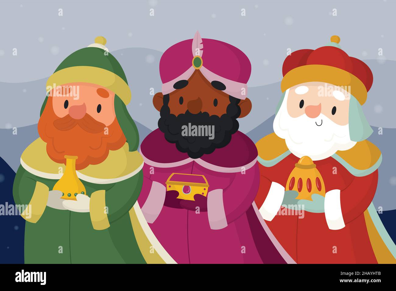 hand drawn three wise men vector design illustration Stock Vector Image ...