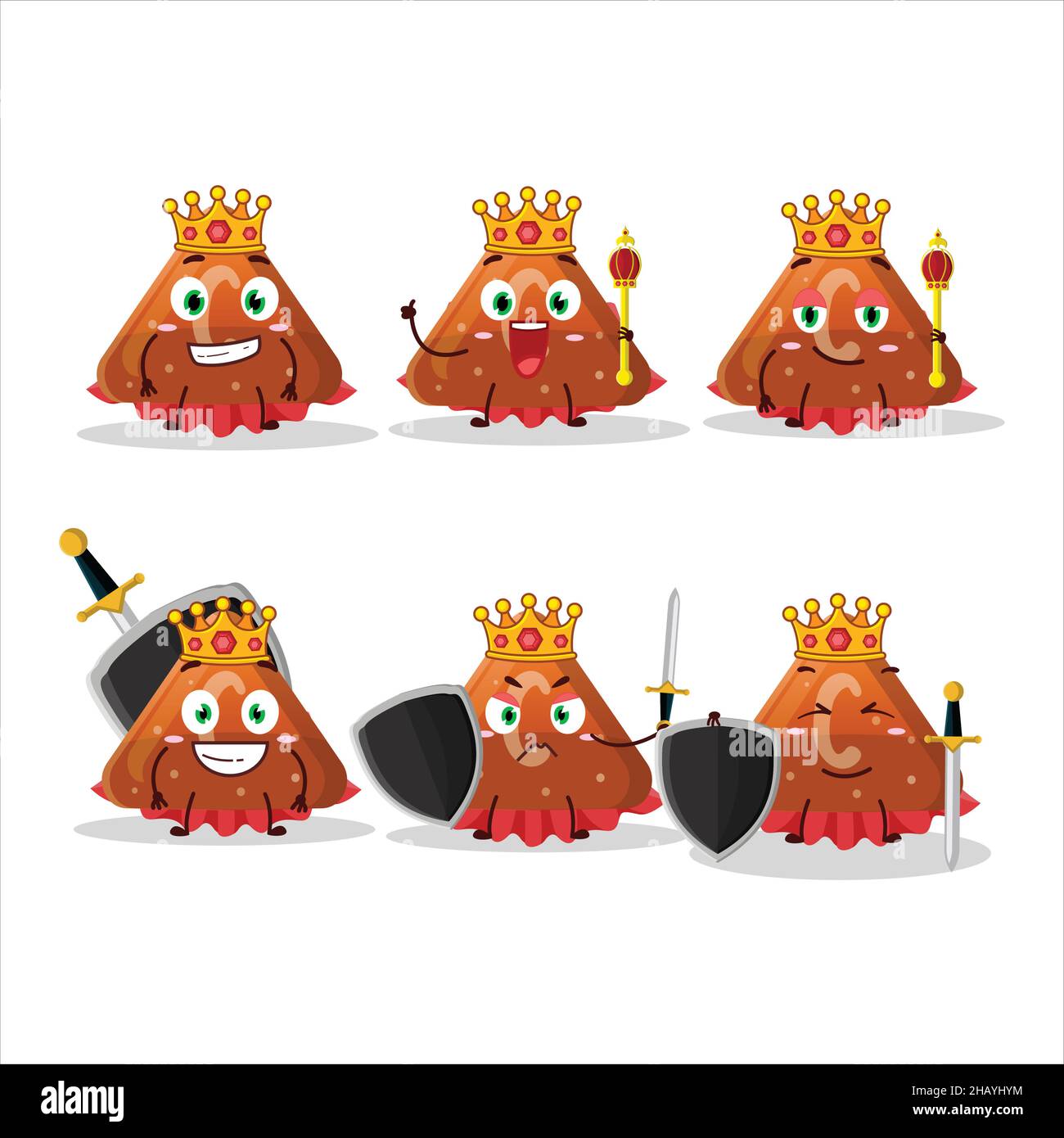 A Charismatic King orange gummy candy C cartoon character wearing a ...
