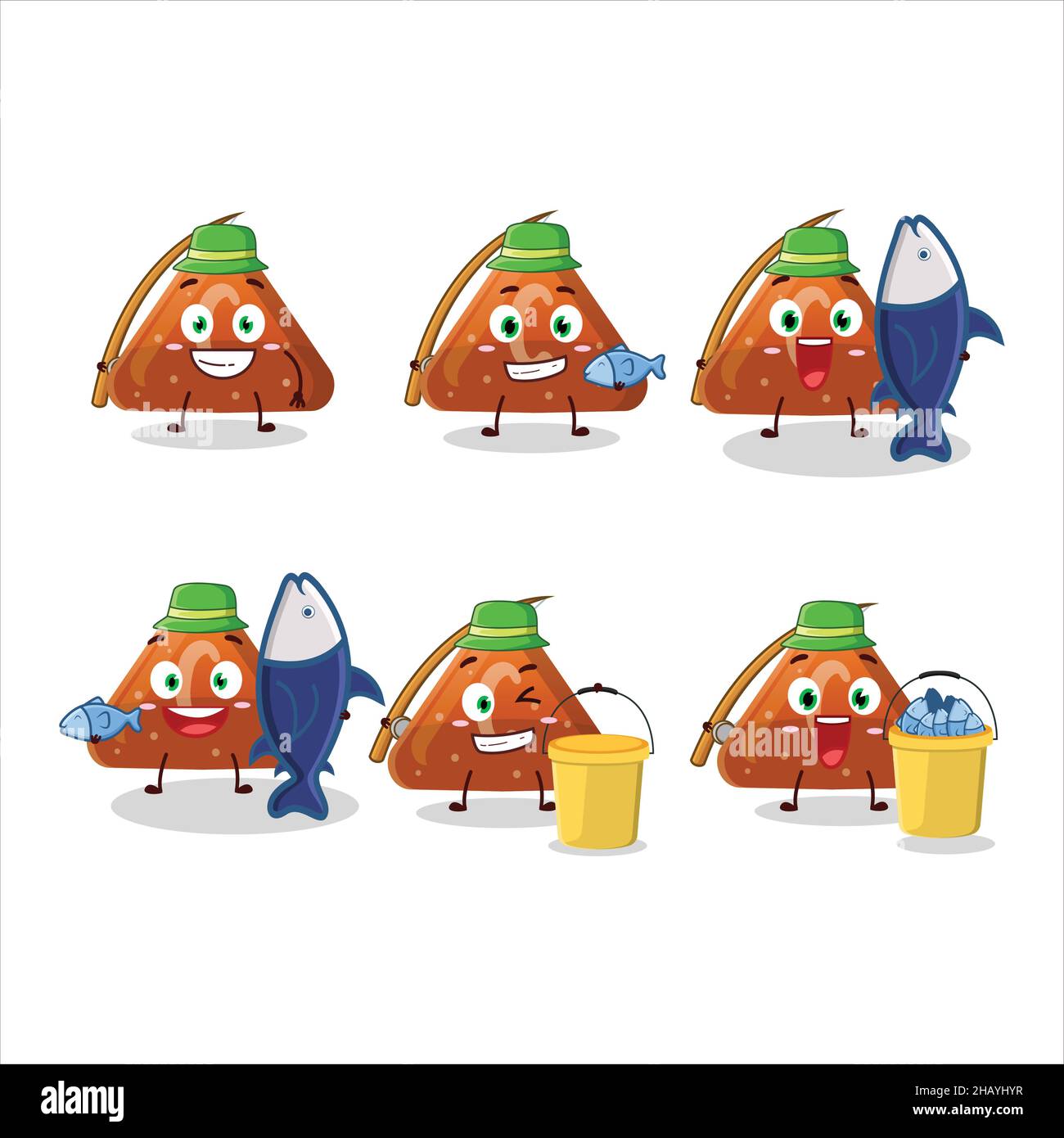 A fisherman orange gummy candy C cartoon picture catch a big fish ...