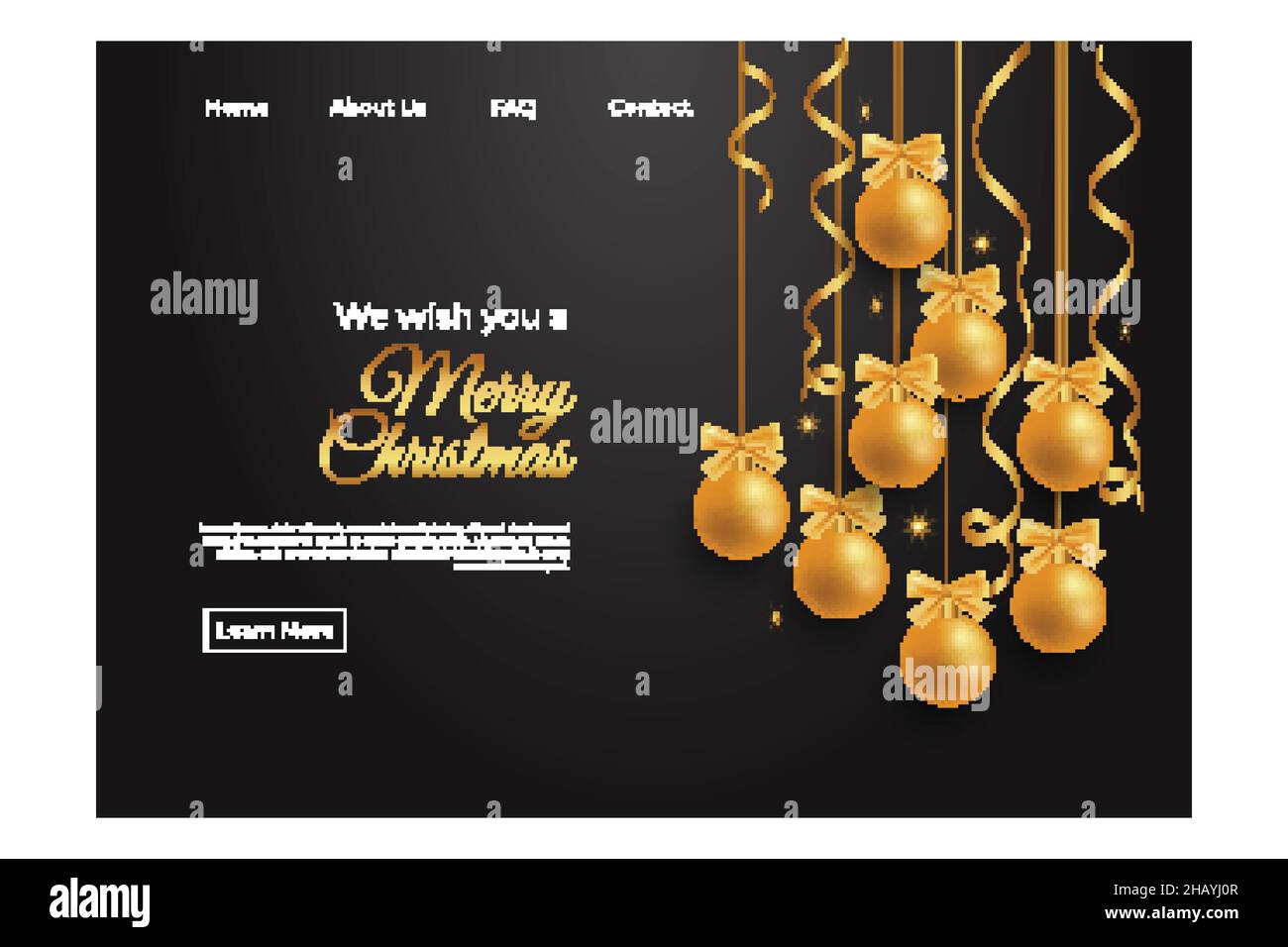 realistic christmas landing page vector design illustration Stock ...