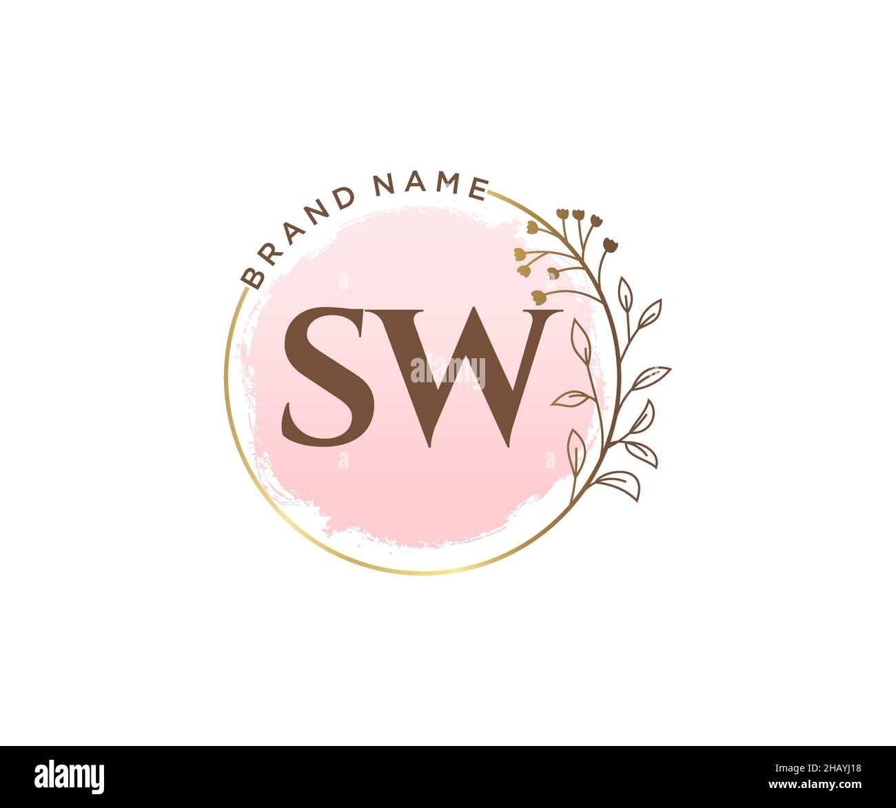 SW feminine logo. Usable for Nature, Salon, Spa, Cosmetic and Beauty ...