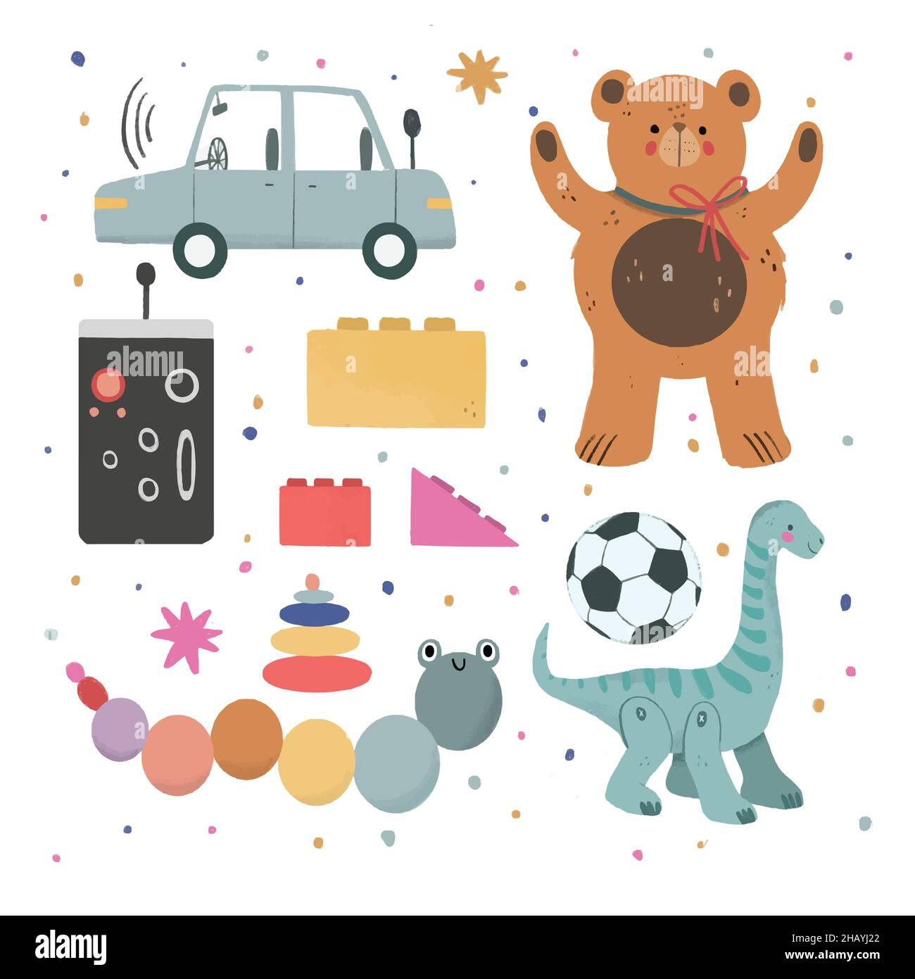 hand drawn christmas toy collection vector design illustration Stock ...