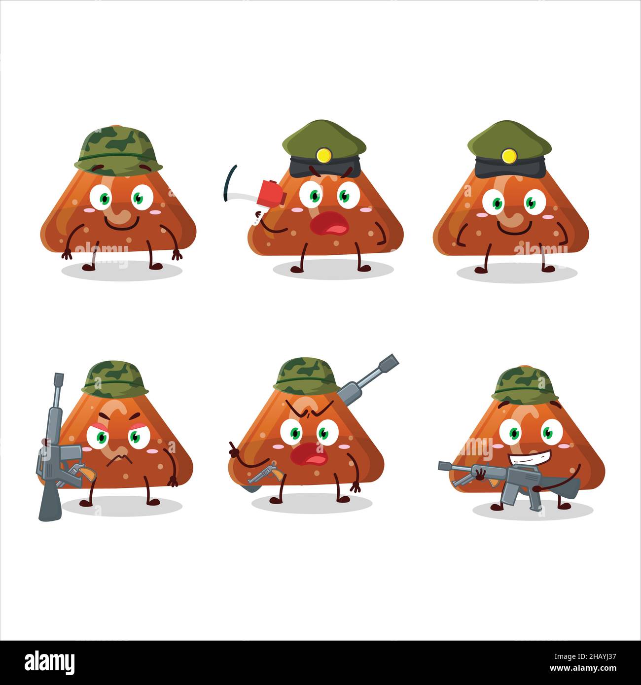 A charming soldier orange gummy candy C cartoon picture bring a gun ...