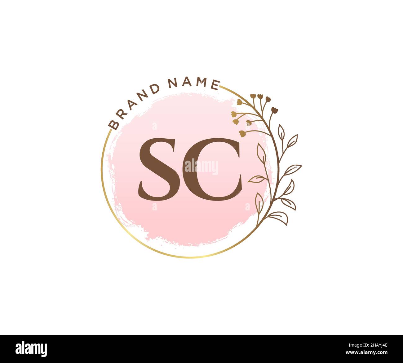 SC feminine logo. Usable for Nature, Salon, Spa, Cosmetic and Beauty ...