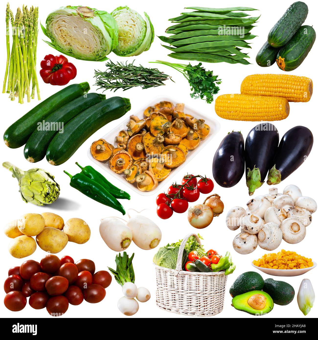 Set of various vegetables isolated on white background Stock Photo - Alamy