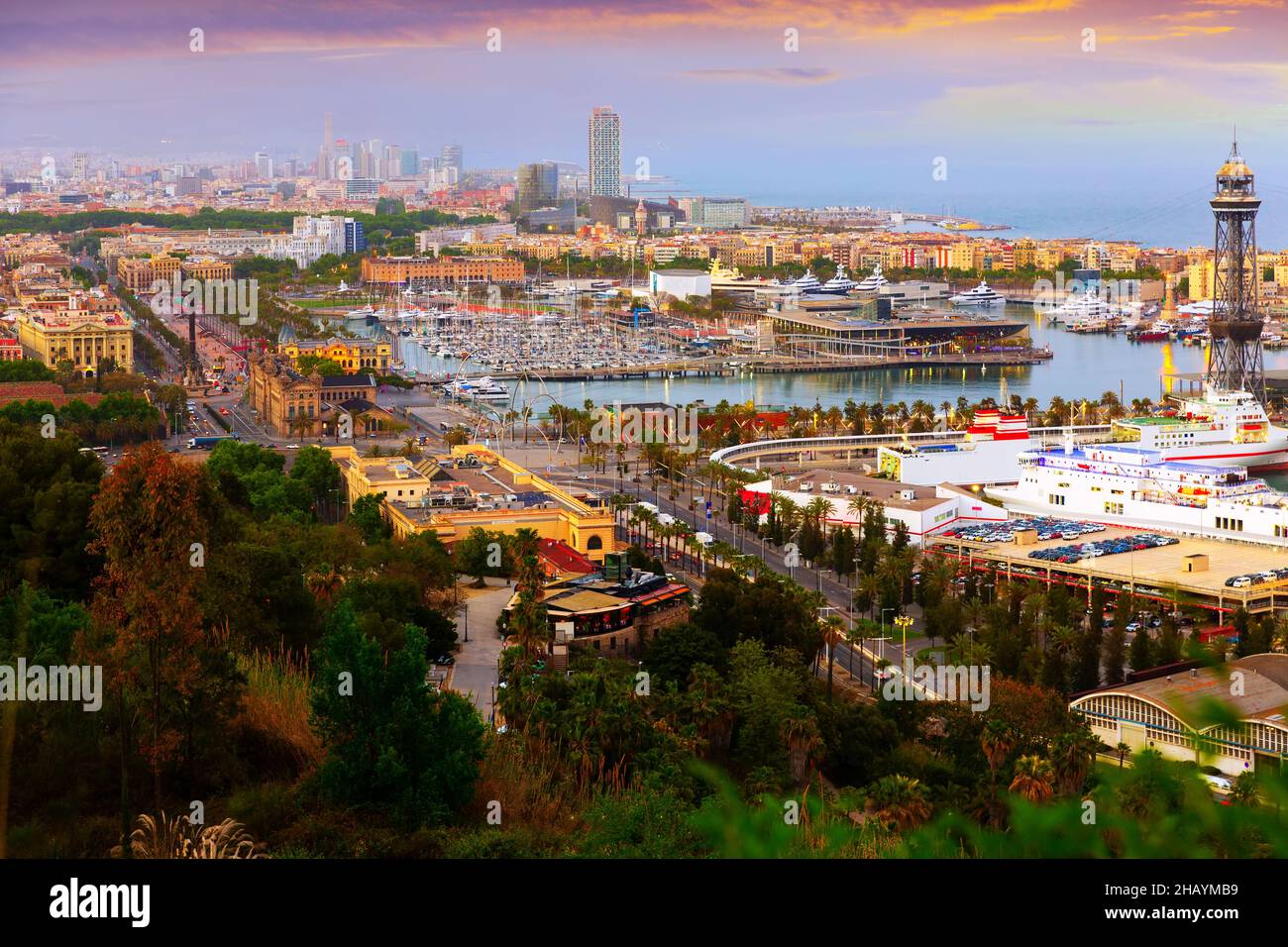 Aerial view lighthouse in seaport hi-res stock photography and images ...