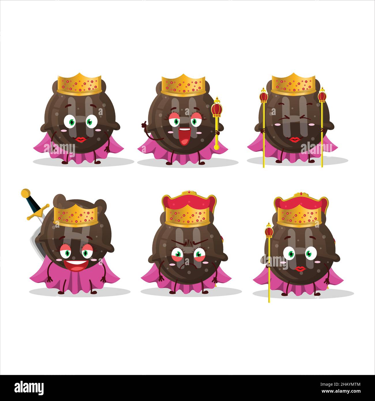 Queen and her magic clothes cartoon of chocolate gummy candy H wearing ...