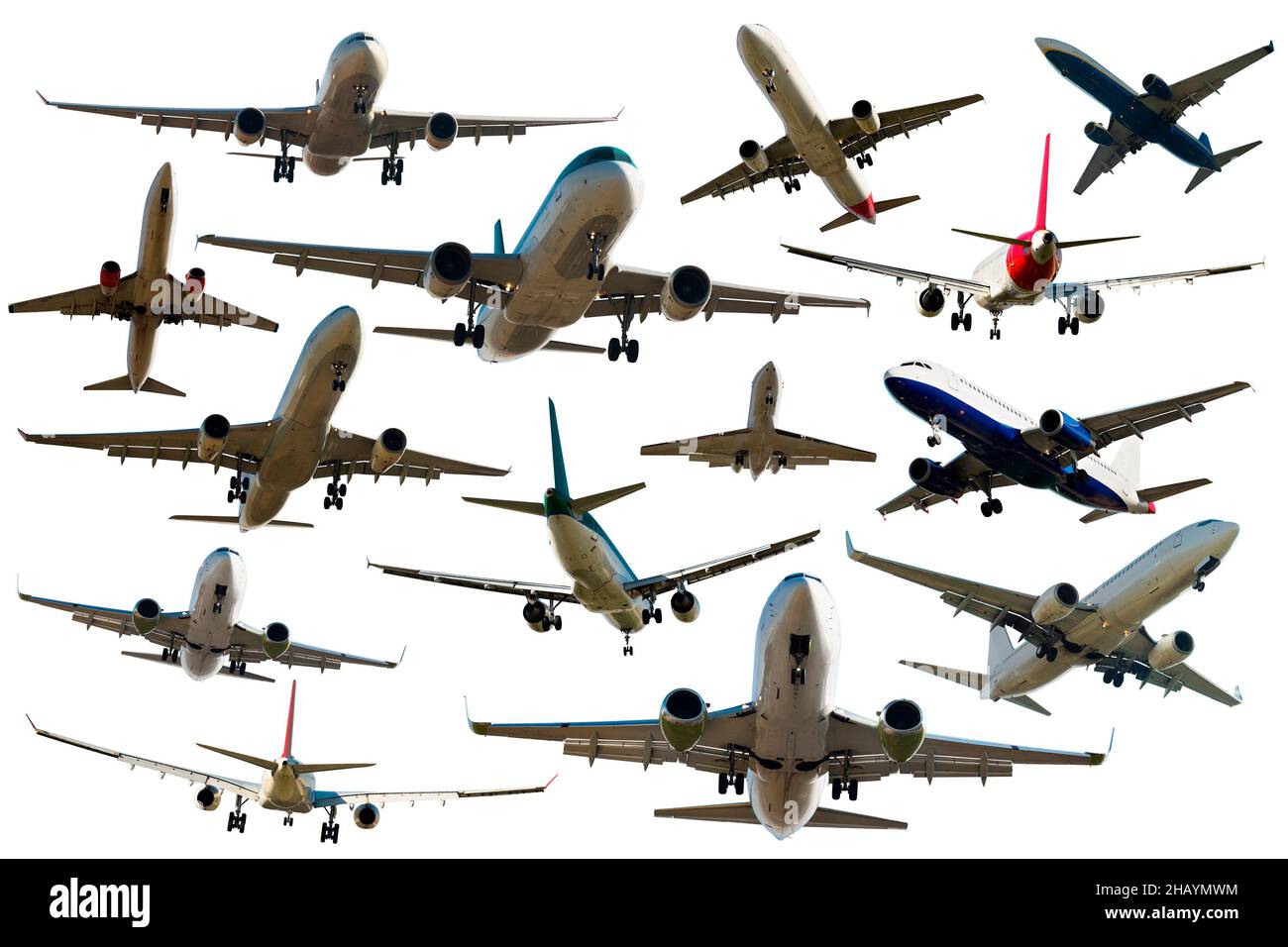 Collection of aircrafts isolated Stock Photo - Alamy