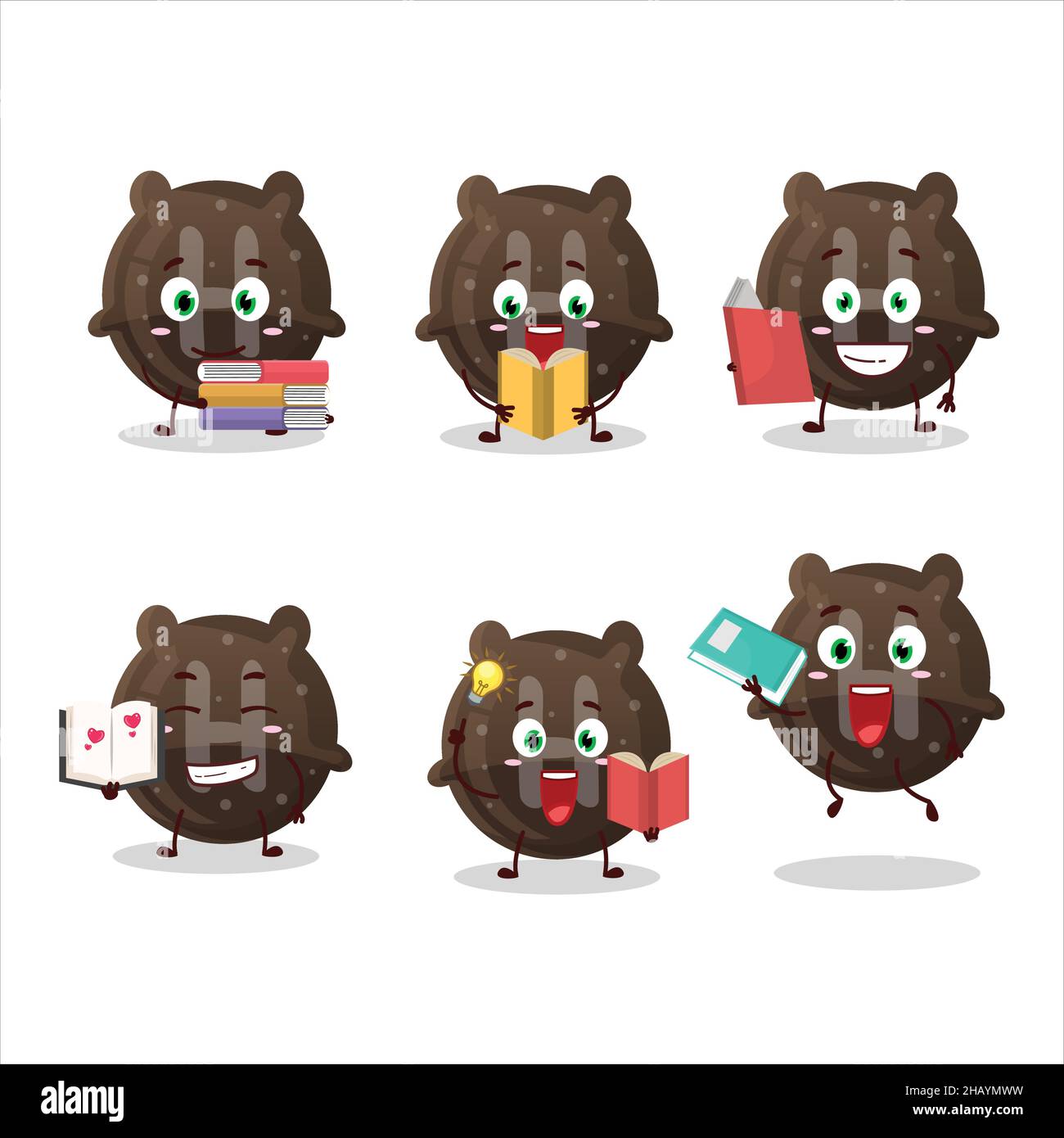 A picture of chocolate gummy candy H cartoon character concept reading ...