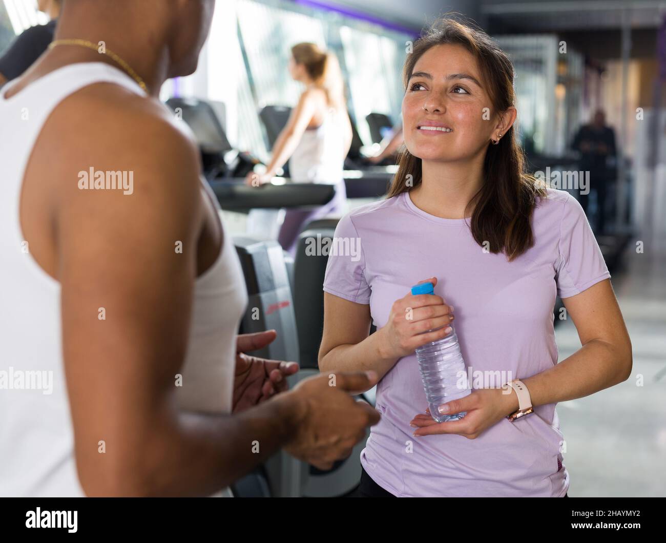 During fitness break cheerful woman hi-res stock photography and images ...