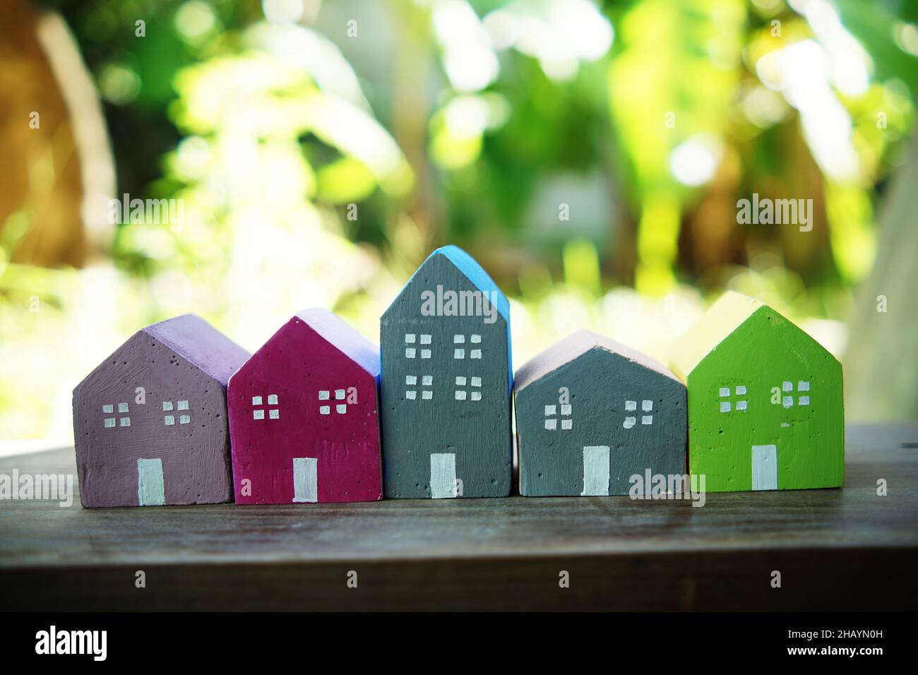 Colorful Miniature little houses village Home and Real Estate concept ...
