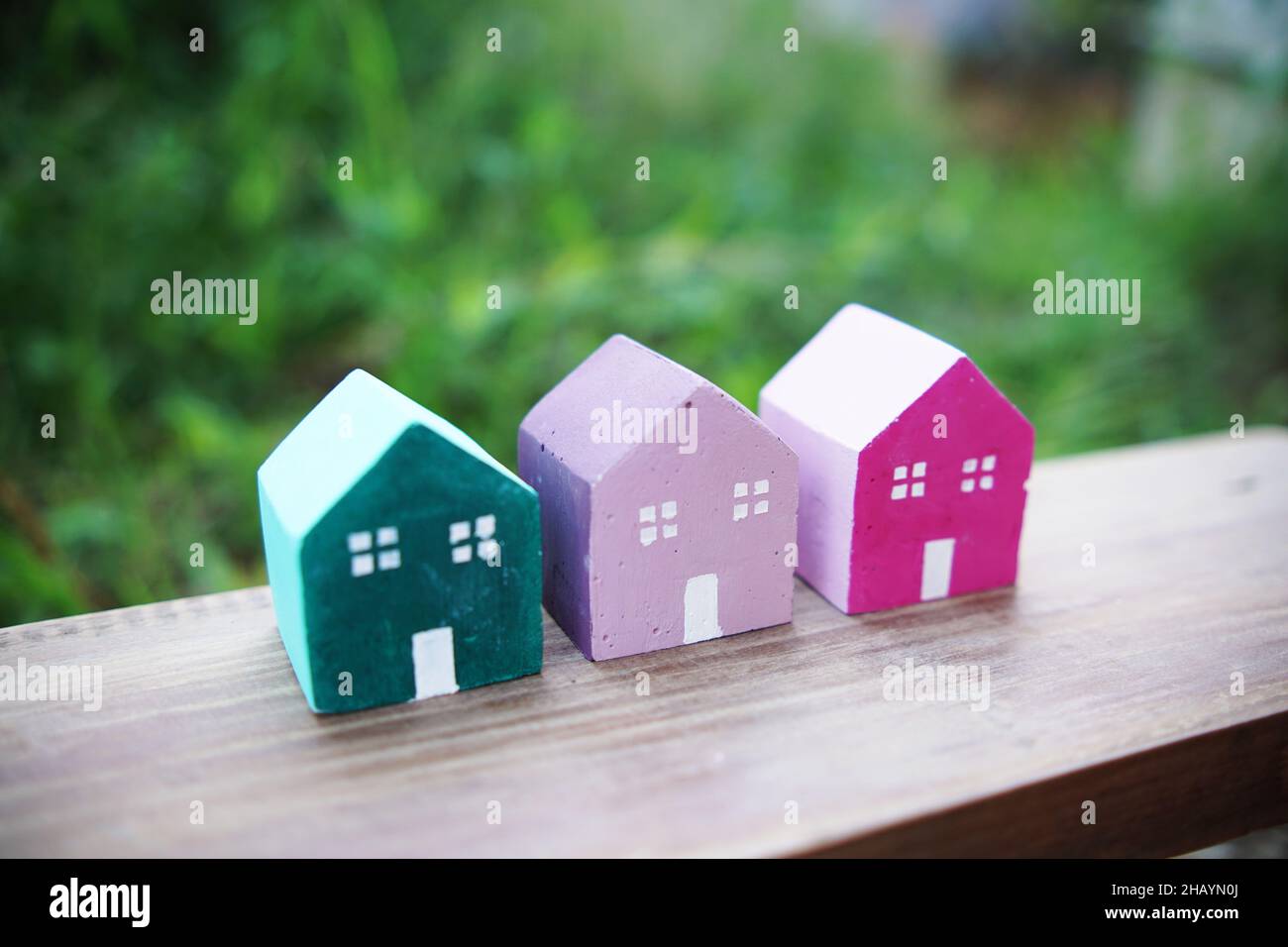 Colorful Miniature little houses village Home and Real Estate concept ...