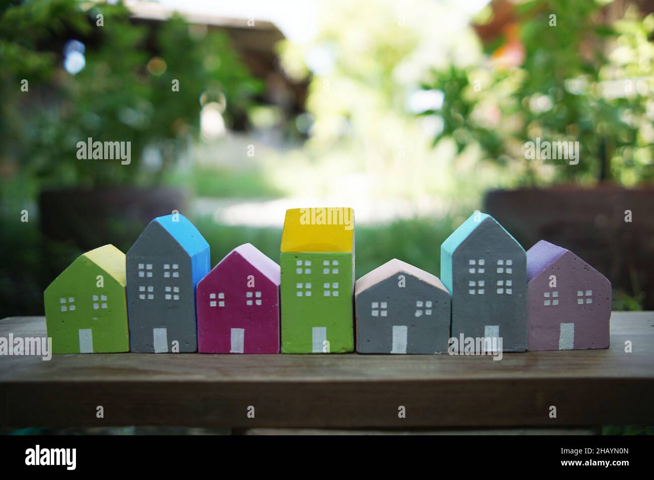 Colorful Miniature little houses village Home and Real Estate concept ...