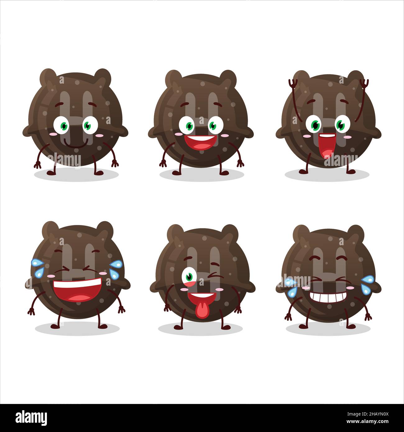 Cartoon character of chocolate gummy candy H with smile expression ...
