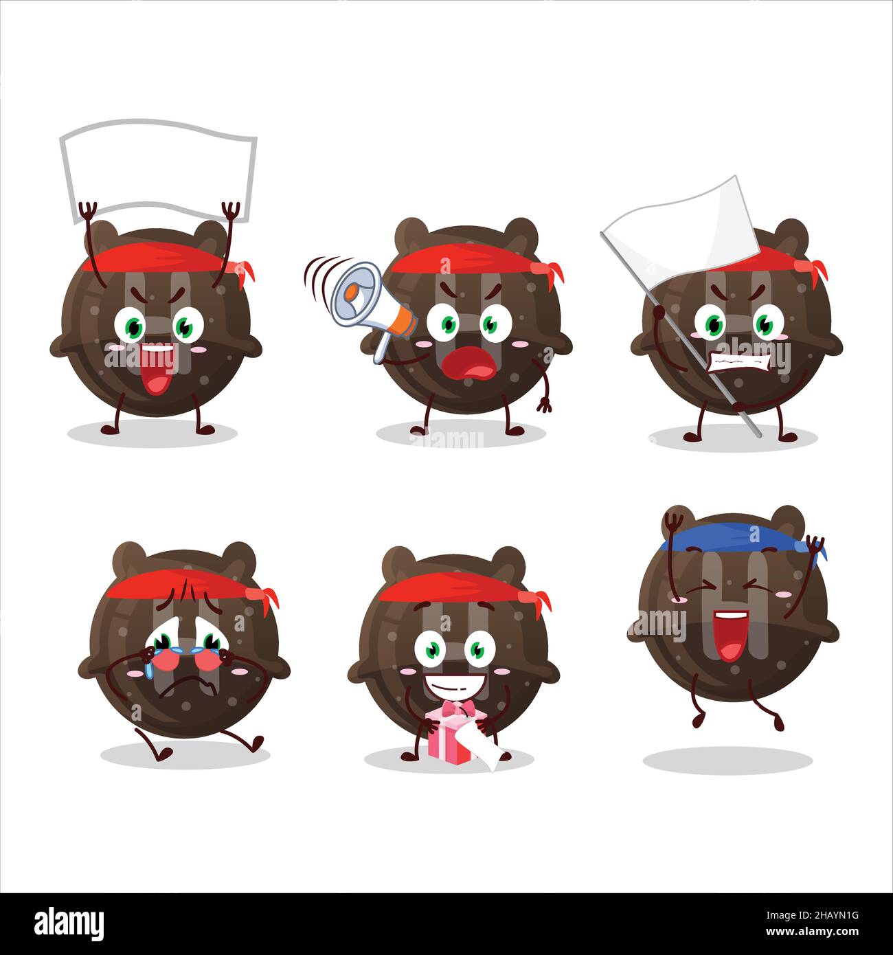 Mascot design style of chocolate gummy candy H character as an ...