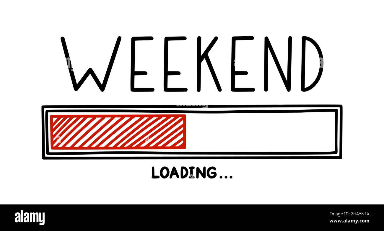Weekend loading bar. Infographics design element with status of week ...