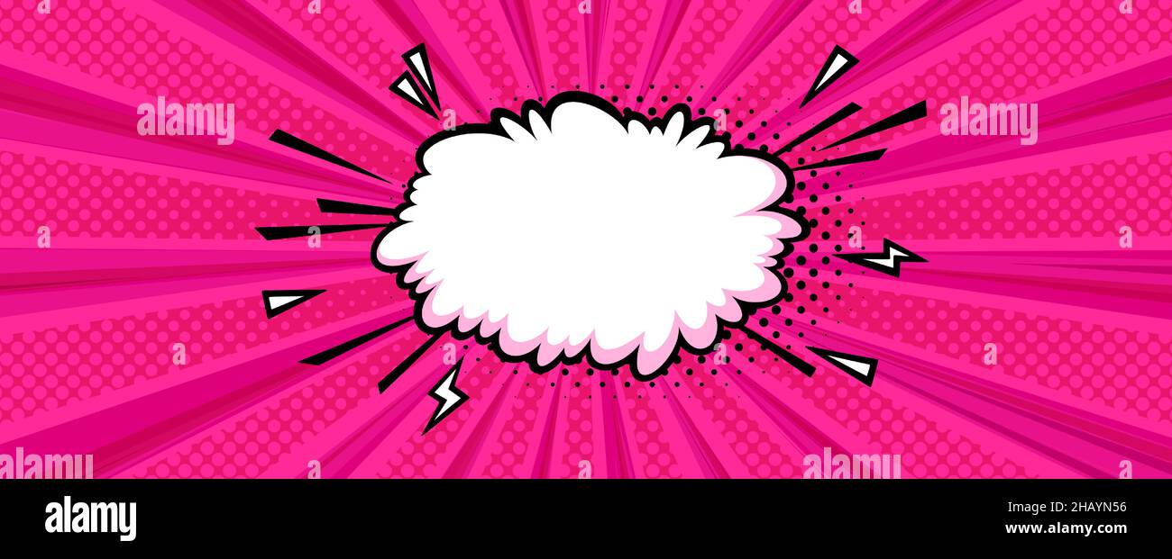 Surprising boom cloud in halftone background for sales and promotions ...